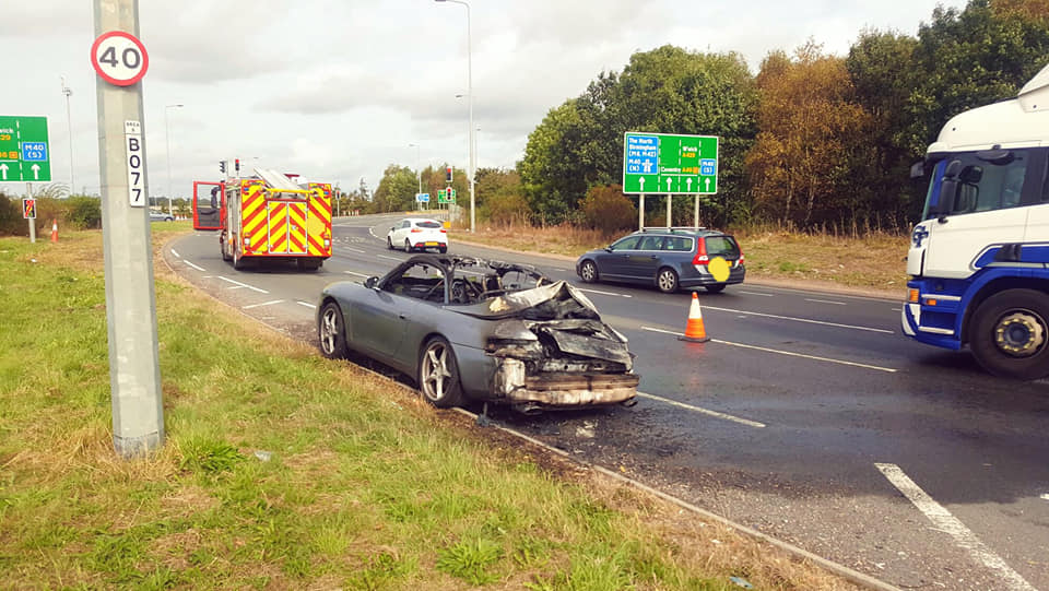 Car ablaze at Longbridge Island - The Stratford Observer